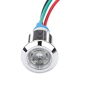 LED Pilot Indicator, LED Pilot Light Bulbs Lamp IP66 6mm LED Lamp with Wire Pilot Dash Directional Car Truck Boat with Wire LED Indicator Light(Red Green)