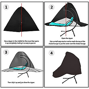 StorMaster 73 Inch Patio Hanging Chaise Lounge and Stand Cover Waterproof Outdoor Curved Steel Hammock Lounger Swing Chair Covers