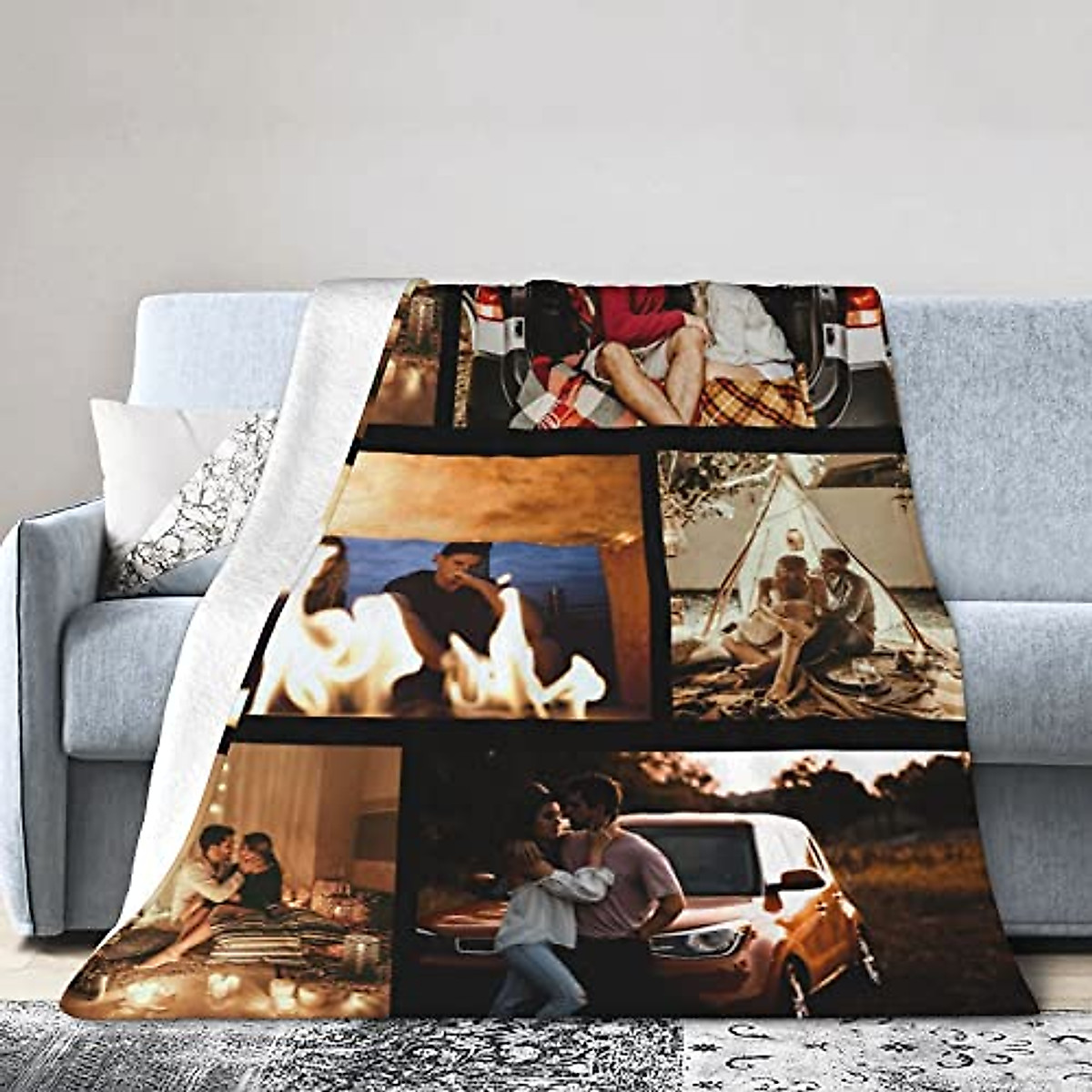 Custom Blanket with Photos Personalized Blanket Customized Throw Blanket Photos Custom Gifts for Christmas, Kids, Adults, Family Friends Lovers Dog Pets Personalized Birthday 50x30 in