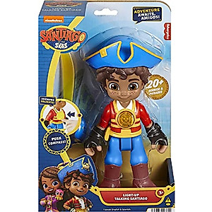 Fisher-Price Santiago of the Seas Pirate Toy Talking Santiago Figure with Lights for Preschool Pretend Play Ages 3+ Years