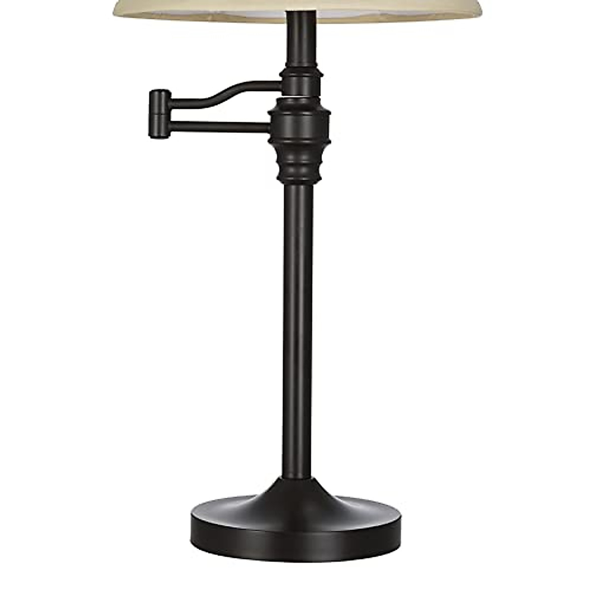Catalina Lighting Transitional 2-Way Metal Adjustable Swing Arm Desk Table Lamp with Linen Shade, 28", Bronze