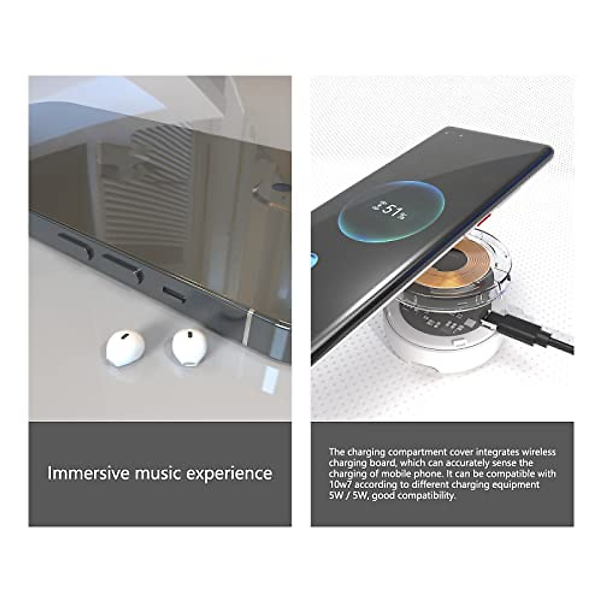 #6Y19wi X6 5 1 Semi in Ear Mini Sports Headphone Wireless Charging Pad for 13 Display Earphone