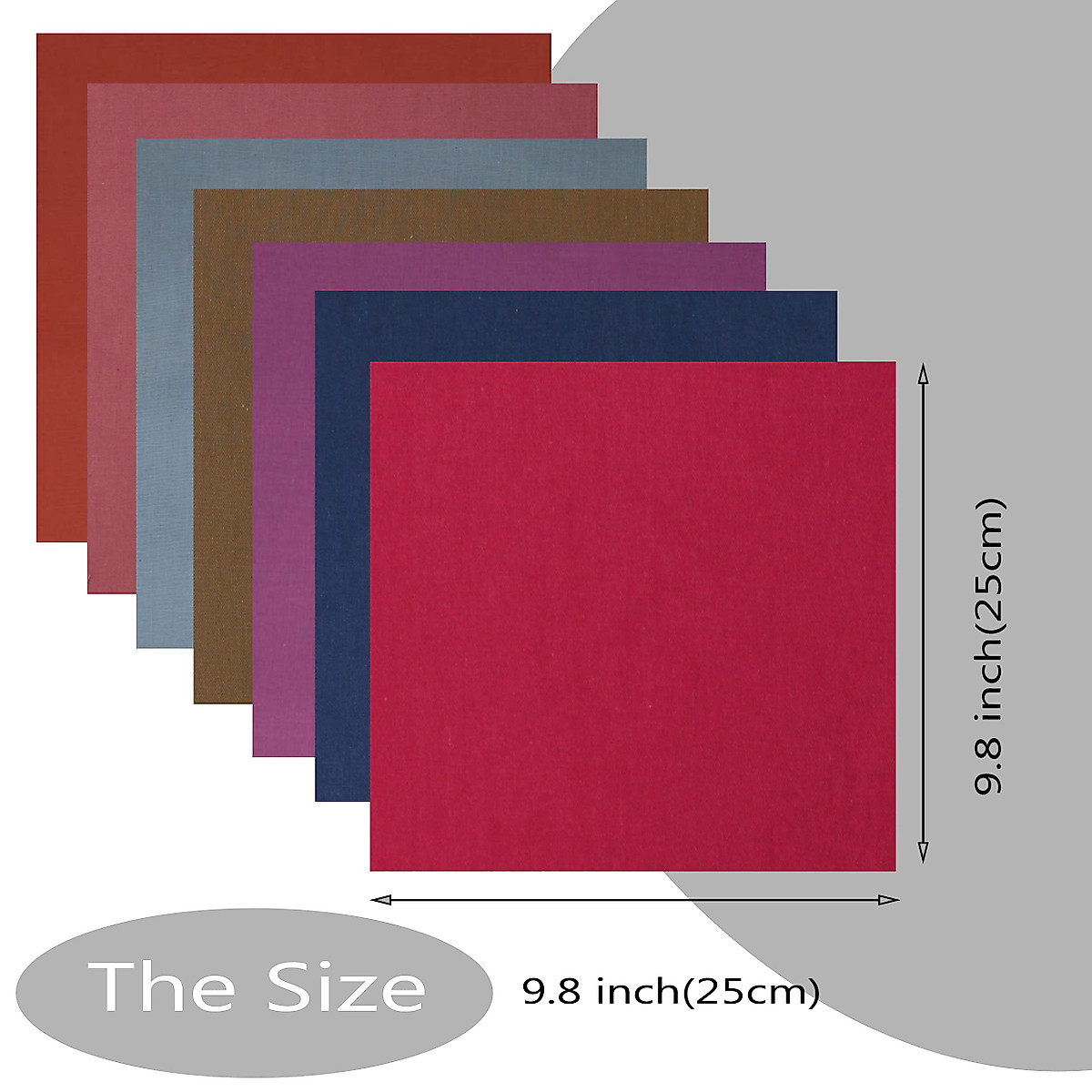 OZXCHIXU 54Pcs Solid Color Fabric Cotton Fat Quarters 9.8''x9.8'' Squares Fabric Bundles for DIY Sewing Scrapbooking Quilting Craft Patchwork, DIY Craft, Scrapbooking Cloth, Assorted Color