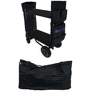 Rockville Rock Cart Pro DJ Equipment Transport Roller Car w/(3) Bags+Floor+Shelf