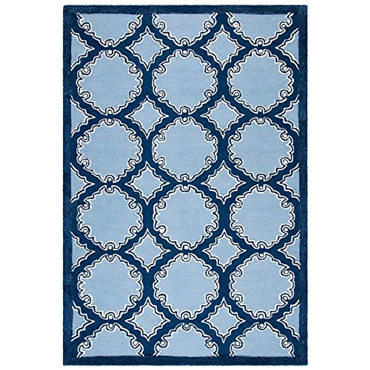 SAFAVIEH Bella Collection 8' x 10' Navy / Blue BEL139B Handmade Premium Wool Area Rug