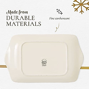 Spode Christmas Tree Peppermint Dessert Tray | Porcelain | 12-Inches | Appetizer, Charcuterie, Food, Snack, and Dessert Platters | Holiday Serving Tray