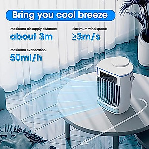 Best Portable Air Conditioner | 4 in 1 Mini Ac Unit Portable - Mobile Air Conditioner with 3-speeds, 3 Mist Modes | Portable Air Cooler for Room Bedroom Office Home Car Tent