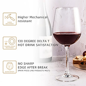 UMEIED Tempered Wine Glasses Set of 12, 12-oz Wine Glass Chip Resistant, Bulk Wine Glass Set for Restaurants, Bars, Picnics, Dishwasher Safe