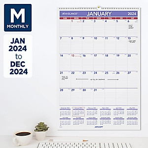 AT-A-GLANCE 2024 Erasable Calendar, Dry Erase Wall Planner, 15-1/2" x 22-3/4", Medium (PMLM032824)