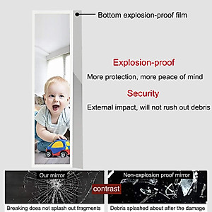 FANYUSHOW 47x12 Inch Long, Full Body,Full Length Wall Mirror for Bedroom Bathroom Living Room,White