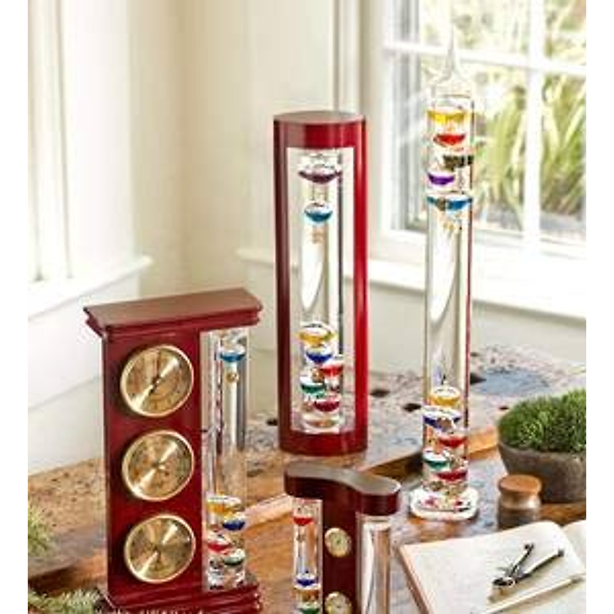 Galileo Glass Thermometer | 20-Inches Tall | Law of Physics | Indoor Room Temperature for Home House Office Desk Counter Tabletop | Holiday Gift Present