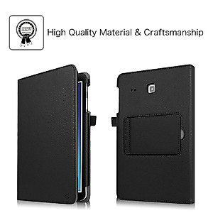 FINTIE Keyboard Case for Samsung Galaxy Tab E 9.6 - Slim Fit PU Leather Stand Cover with Premium Quality [All-ABS Hard Material] Removable Wireless [Long Life Battery] Bluetooth Keyboard, Black