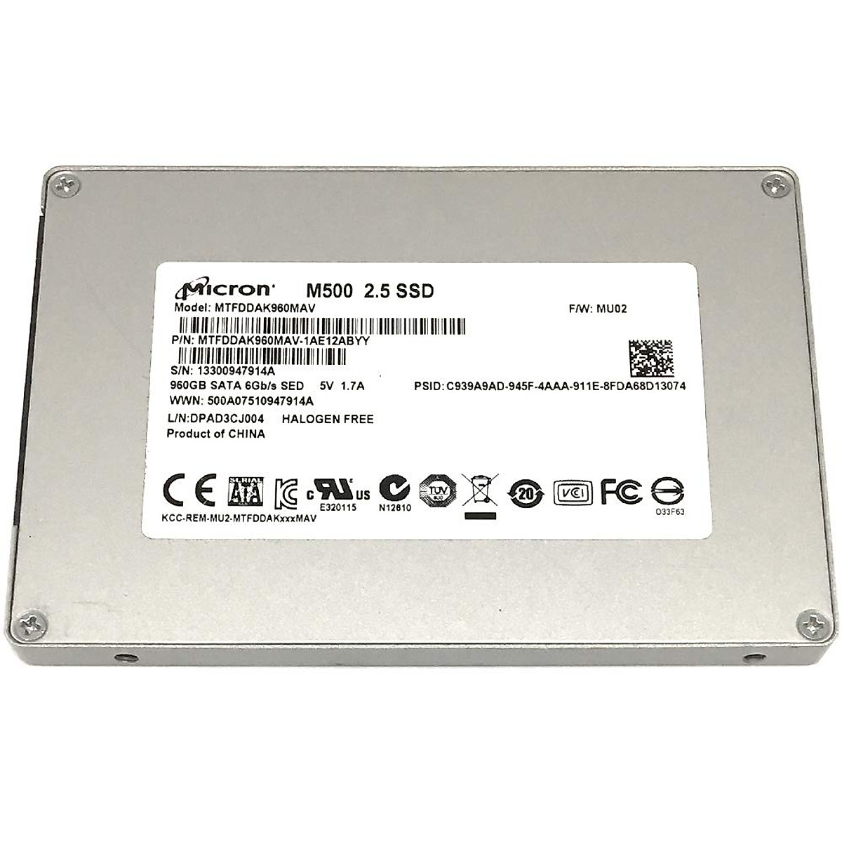Micron M500 960GB 2.5-inch SATA III MLC (6.0Gb/s) Internal Solid State Drive (SSD) (MTFDDAK960MAV) - 5 Years Warranty