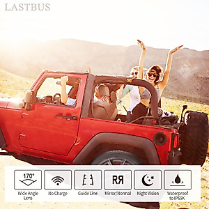 License Plate Wireless Backup Camera, 2.4Ghz WiFi Rear View Camera, LASTBUS 170° View Angle Universal IP69 Waterproof Car Camera for Car Truck SUV Pickup Trailer Van Camper