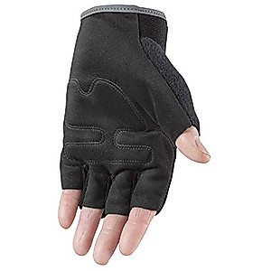 Wells Lamont Men's Fingerless Synthetic Leather Palm Work Gloves, Large 847, Black