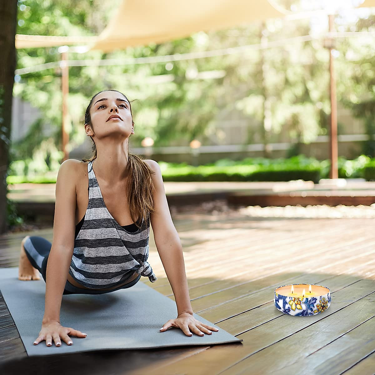 Natural Citronella Candles Outdoor Indoor, 4 Packs 5oz Travel Tin Soy Wax Aromatherapy Candles for Patio Yard Home Camping