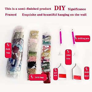 mllusxg Cow Diamond Painting Kits for Adults-Cow Diamond Art Kits for Adults, Cow Gem Art Kits for Adults for Gift Home Wall Decor(12x16inch) (1) (M354)