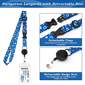 Leinuosen 5 Sets Cruise Lanyard for Ship Cards Ship Essentials Cruise Lanyards Pattern Adjustable Lanyard with Retractable Reel Waterproof ID Badge Holders Accessories(Fresh Style)