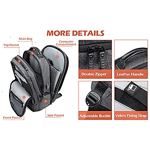 Dec-Mec 15.6Inch Laptop Backpack with Removable Charging Port, Large Capacity Waterproof TSA Travel Backpack with Adjustable Computer Compartment for College Men& Women