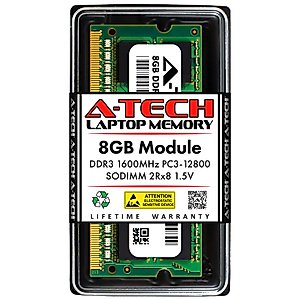 A-Tech 8GB Memory RAM for HP/Compaq Probook 6570B - DDR3 1600MHz PC3-12800 Non ECC SO-DIMM 2Rx8 1.5V - Single Laptop & Notebook
