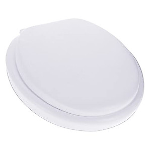 Ginsey Cushioned Desert White Soft Toilet Seat for Stylish Bathroom Décor, Off-white, Standard