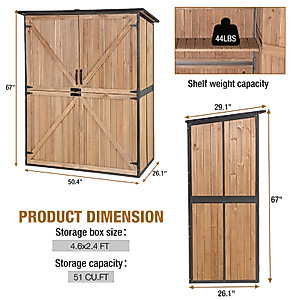 Outdoor Storage Shed, Tool Shed with Floor, Storage House with Metal Frame for Backyard Garden Patio Lawn -Brown