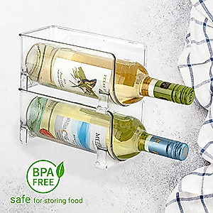 JINAMART Set of 3 Stackable Wine Storage Rack | Counter Top Wine Holder | Free Standing Organizer for Refrigerator or Kitchen Countertops (Holds 3 Bottles)