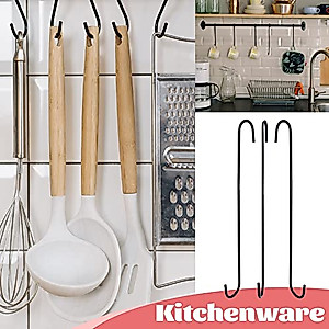 Bercoor 8 Pack 11.8 inch Extra Large S Hooks Black Heavy Duty Plant Hanging Hooks Long S Shaped Extension Hooks for Kitchenware, Pots, Utensils, Plants, Wardrobe, Gardening Tools, Clothes