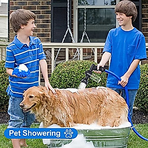 Garden Hose Nozzle, Yiebaels High Pressure Foam Sprayer 8 Spray Patterns with 3.5oz/100cc Soap Dispenser and Washing Mitt, Water Hose Soap Nozzle Sprayer for Watering Plants, Car Wash, Pet Showering