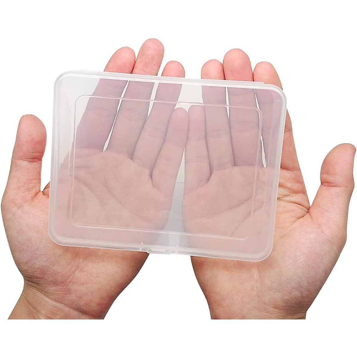 Goiio 6 Pcs 5.6x4.2x1.8 Inches Clear Rectangle Box for Collecting Small Items, Beads, Game Pieces, Business Cards, Crafts Accessories