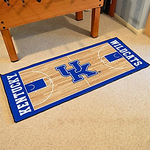 FANMATS 8262 NCAA - Kentucky Wildcats Basketball Court Runner Rug - 30in. x 72in. | Sports Fan Area Rug