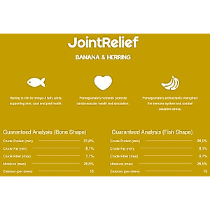 LuvTails Joint Relief Soft Chew Supplements for Dogs, Omega 3 for Dogs Chewable EPA, DHA Dog Omega 3 Supplement with Herring Oil, Turmeric, Banana Powder 60 Chews