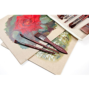 Professional Synthetic Brush Set for Acrylics - 17-Piece Artist Water Media Paint Brushes for Acrylics, Watercolor, Gouache. Beginner-Friendly with Great Flow Control and Snap - Verbena Set by ZenART