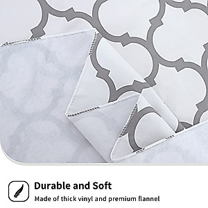 smiry Rectangle Table Cloth, Waterproof Vinyl Tablecloth with Flannel Backing for Rectangle Tables, Wipeable Spillproof Plastic Tablecloths for Dining, Camping, Indoor and Outdoor (60" x 84", White)