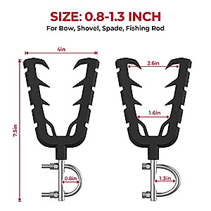 kemimoto ATV Gun Mount, Gun Holder for ATV, Bow Tools Rack with Rubber Straps Compatible with ATV Mobility Scooter Hunting Bike Shooting Carts