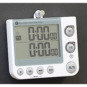 Bjerg Instruments Dual Digital Kitchen Count Up and Countdown Timer with Large Digit LCD Display