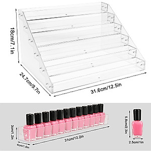 Umirokin Nail Polish Organizer, 6 Tiers Acrylic Paint Rack, Clear Display Holder Storage for Ink Gel Nail Polish Sunglasses Essential Oil Holds up to 54-72 Bottles