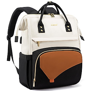 LOVEVOOK Laptop Backpack for Women 15.6 Inch Travel School College Backpack Nurse Teacher Work Bags Computer Backpack Casual Daypack Purse, Black