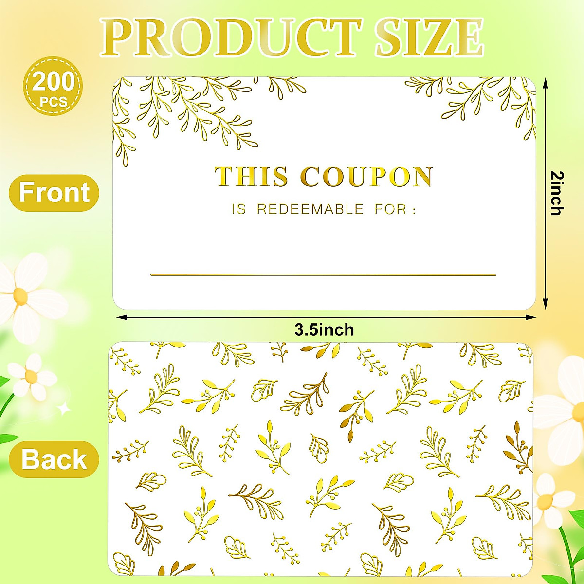 Kosiz 200 Pcs Blank Coupon Cards Gift Certificates for Small Business, 3.5 x 2 DIY Redeem Voucher Cards Services Coupon for Birthday Spas Hair Salons Restaurants
