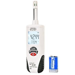 Hygro-Thermometer Psychrometer, Handheld Digital Humidity Temperature Meter with Dew Point and Wet Bulb Temperature, Dual Display Temperature & Humidity, Hti-Xintai