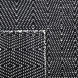 Safavieh Kilim Collection 8' x 10' Black/Ivory KLM380Z Flatweave Premium Wool Living Room Dining Bedroom Area Rug