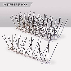 Aspectek Stainless Steel Pre-Assembled Bird Spikes 10 Feet (3 Meters), Bird Deterrent Kit with Transparent Silicone Glue