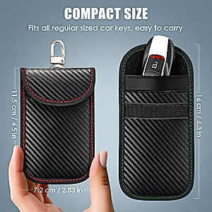 Faraday Key Fob Protector, 2 Pack(Red & Green) Faraday Bags RFID Faraday Pouch Car Key Fob Signal Blocker Blocking Pouch