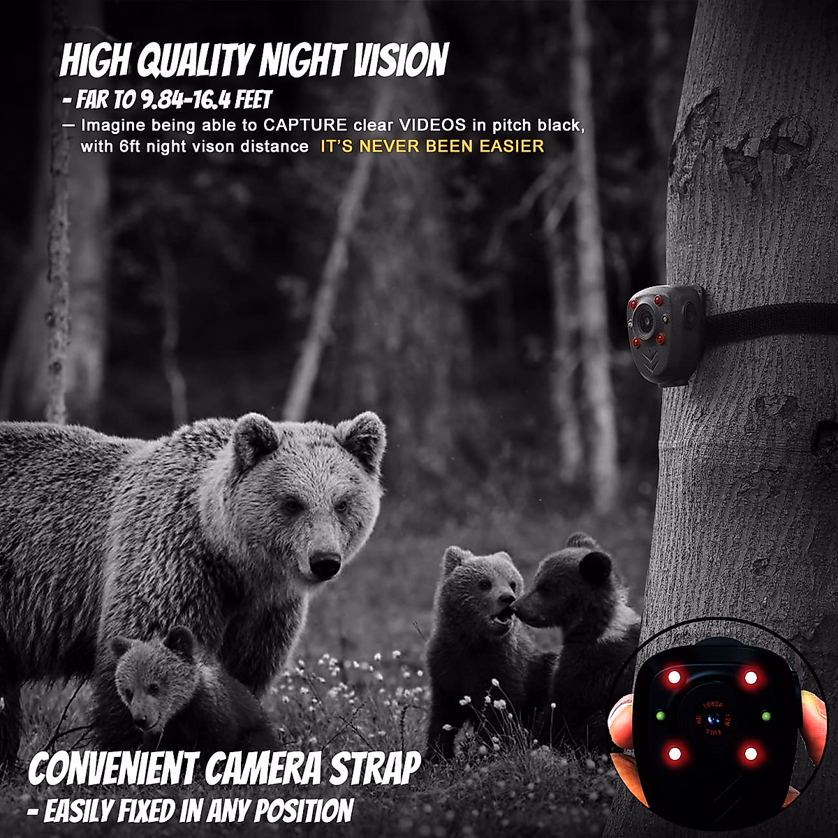 KSADBOSSBO Body Camera with 1080P Recording Spy Hidden Wireless Cam Built-in 64GB Card 1080P Police Recorder Security Cam with Night Vision Dash Cam for Home/Outdoor/Law Enforcement/Cop Guard (64G)