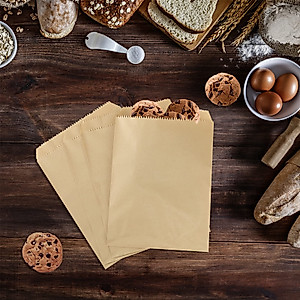 FOCCIUP 100 Pack Brown Kraft Paper Bags 4x6 Inches Flat Envelopes Merchandise Bags for Party Favor Treat Bags