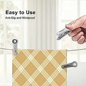 Traceless Clothes Pins12PCS,Plus Plastic Clips with Soft TPE Grip,Non-Slip Drying-Clothing pins Beach Towel Clips Clothes pins,Food Bag Clips for Outdoor Home Kitchen clothespins Clothespin