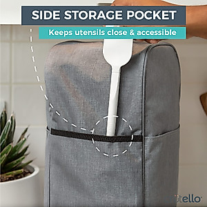 Crutello Food Processor Cover, Blender Dust Cover with Storage Pockets for Medium Elemental 8-13 Cup Processor, Cuisinart 13-Cup Food Processor Carrying Case, Kitchenaid Food Processor Cover