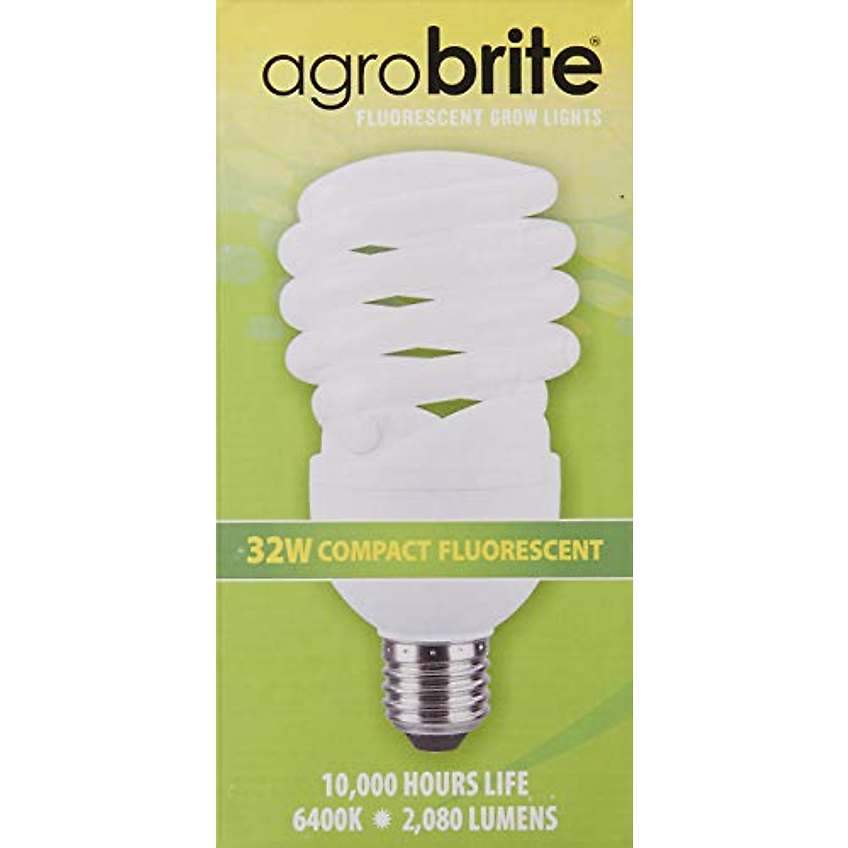 Hydrofarm Agrobrite FLC32D Compact, 32 Watt, 6400K Fluorescent Spiral Grow Lamp, 1 Count (Pack of 1), Brown/A