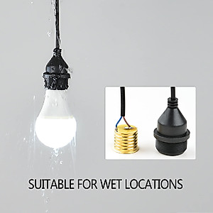10Foot With Wire Electric Light Socket Waterproof Plug Light Outdoor Plug Light E26/E27 Socket With Wire Electric Light Socket Temporary Building Lighting Waterproof Socket With Wire Electric 6017