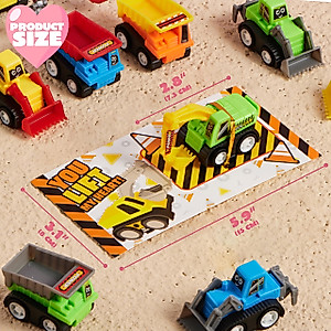 JOYIN 28 Valentines Day Construction Vehicle Greeting Cards for Kids Valentine's Day Classroom Exchange Prizes, Construction Truck Party Favor Gifts